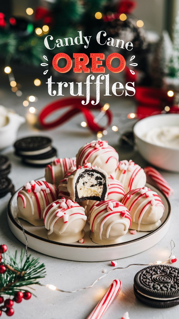 Candy Cane Oreo Truffles Dessert Recipe - snapfoodie.com
