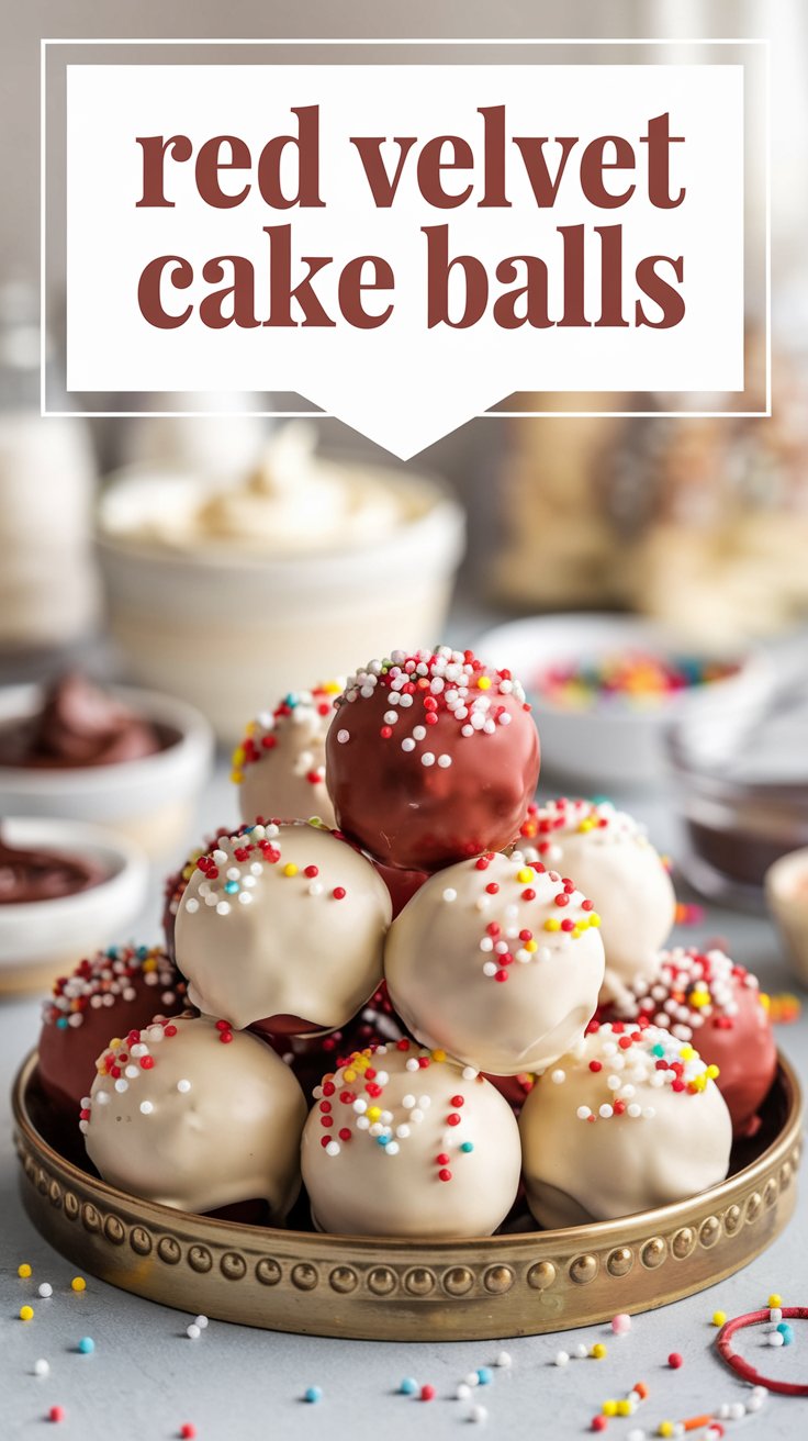 Red Velvet Cake Balls Dessert Recipe - snapfoodie.com