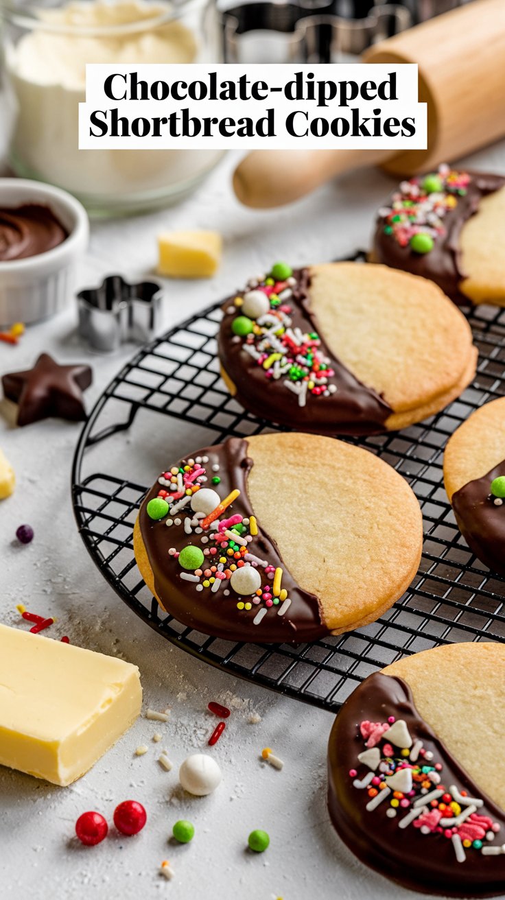 Chocolate-Dipped Shortbread Dessert Recipe - snapfoodie.com