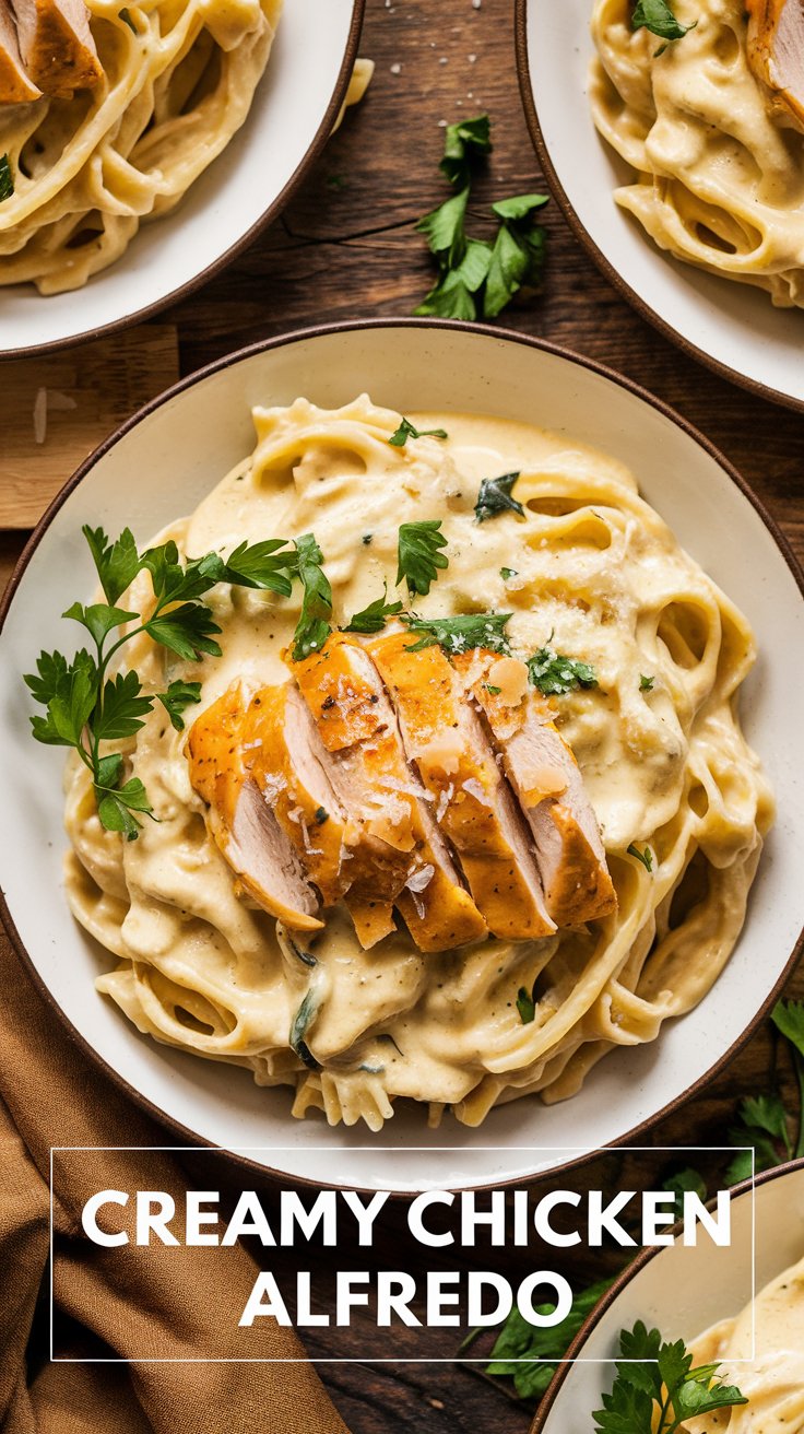 Creamy Chicken Alfredo Dinner Recipe - snapfoodie.com