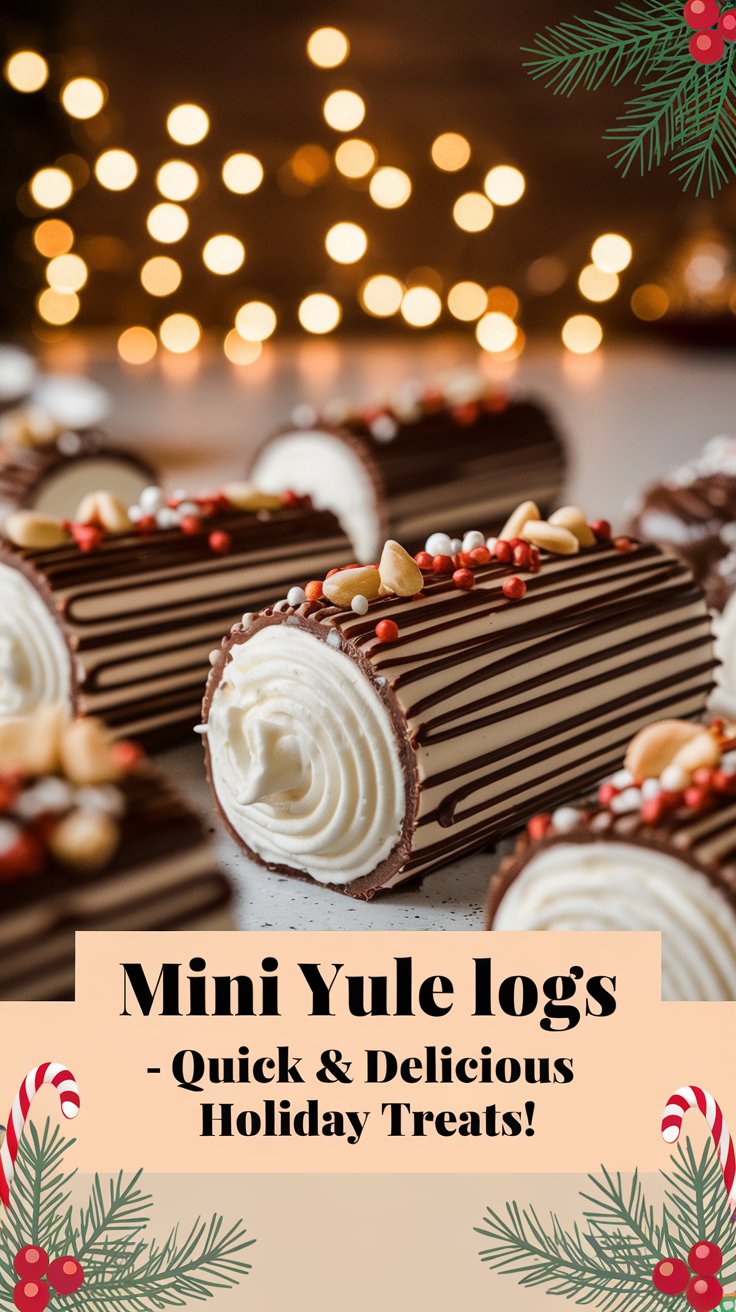 Mini Yule Logs Snacks Recipe - snapfoodie.com