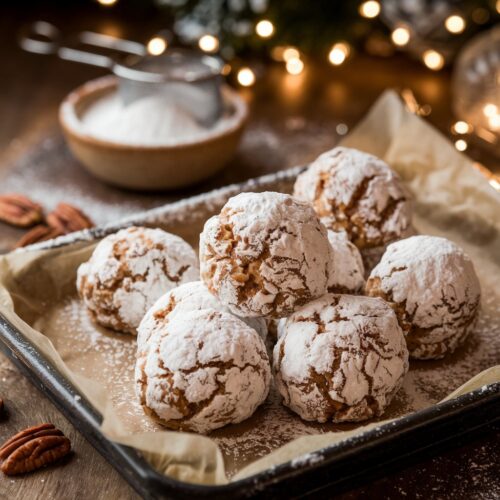 Pecan Snowball Cookies Snacks Recipe - snapfoodie.com