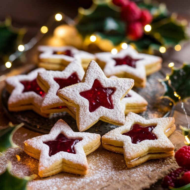 Raspberry Linzer Stars Recipe - snapfoodie.com