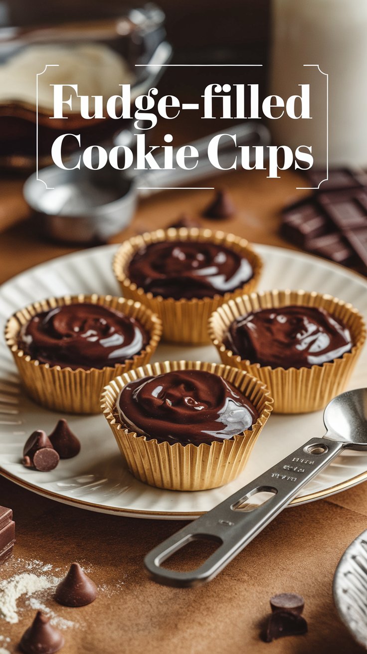 Fudge-Filled Cookie Cups Recipe - snapfoodie.com