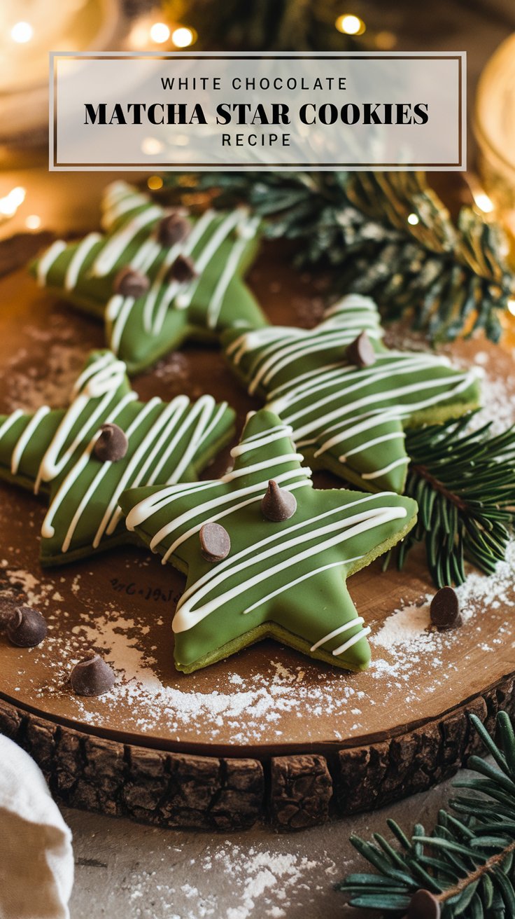 White Chocolate Matcha Stars Cookies Recipe - snapfoodie.com