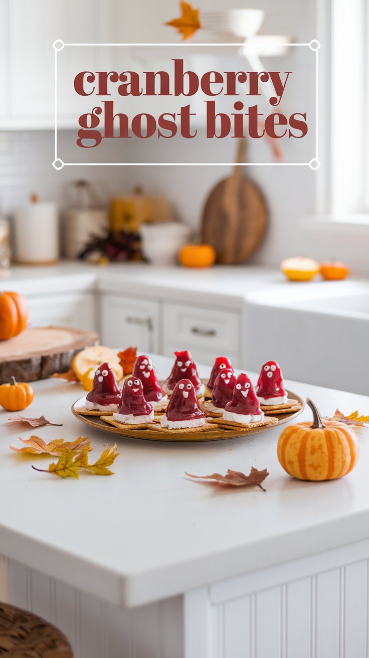 Cranberry Sauce Ghosts Appetizer Recipe - snapfoodie.com