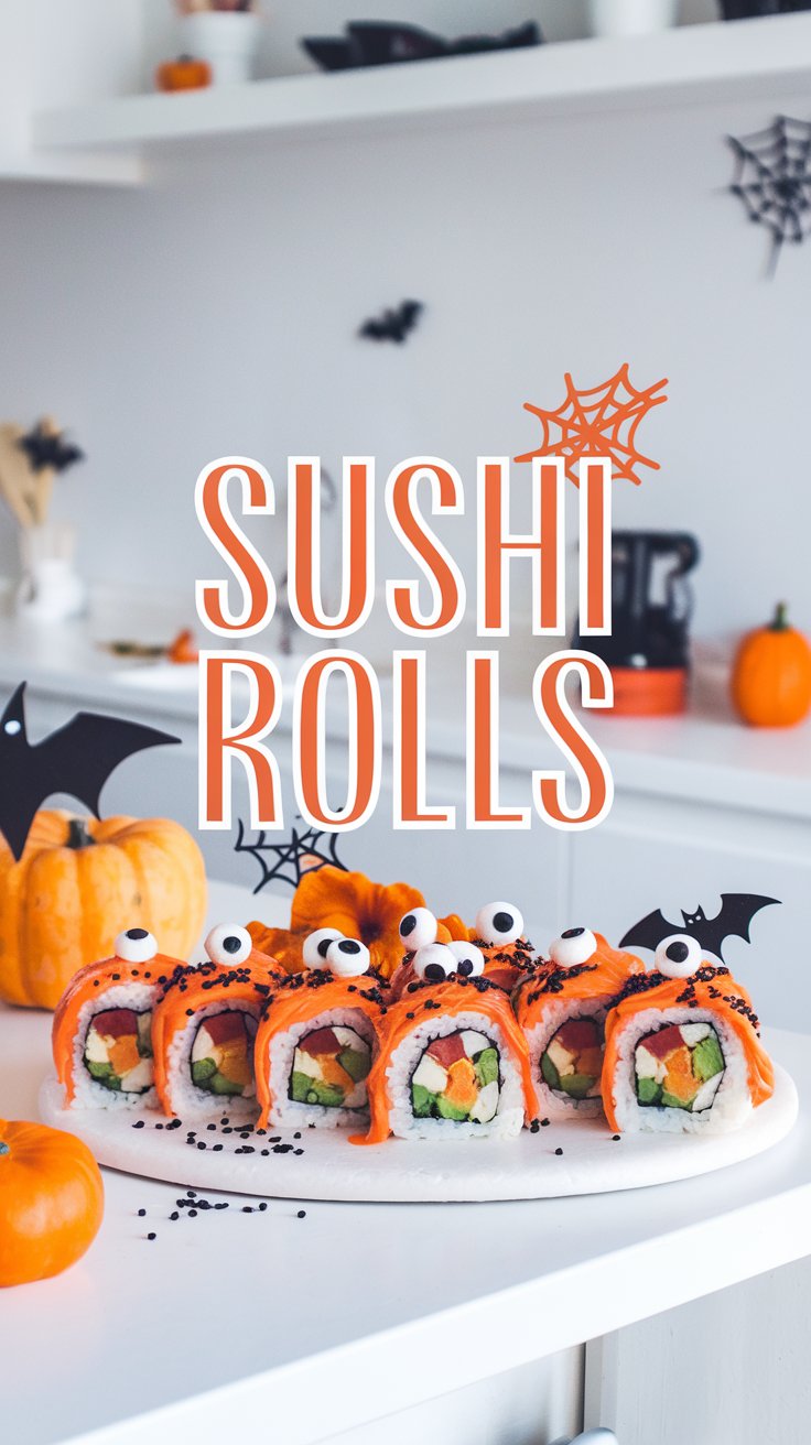 Halloween Sushi Rolls Appetizer Recipe - snapfoodie.com