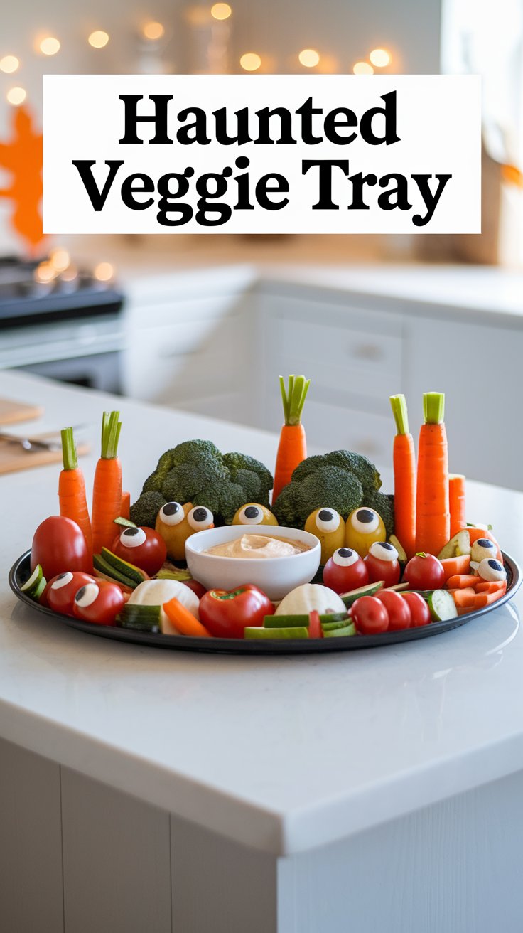 Haunted Veggie Tray Appetizer Recipe - snapfoodie.com