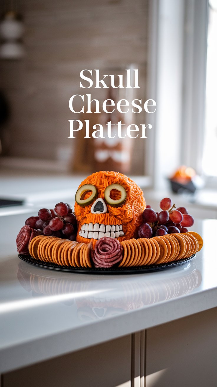 Skull Cheese Platter Appetizer Recipe - snapfoodie.com