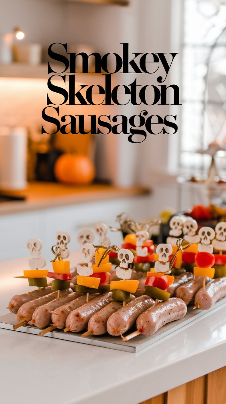Smokey Skeleton Sausages Appetizer Recipe - snapfoodie.com
