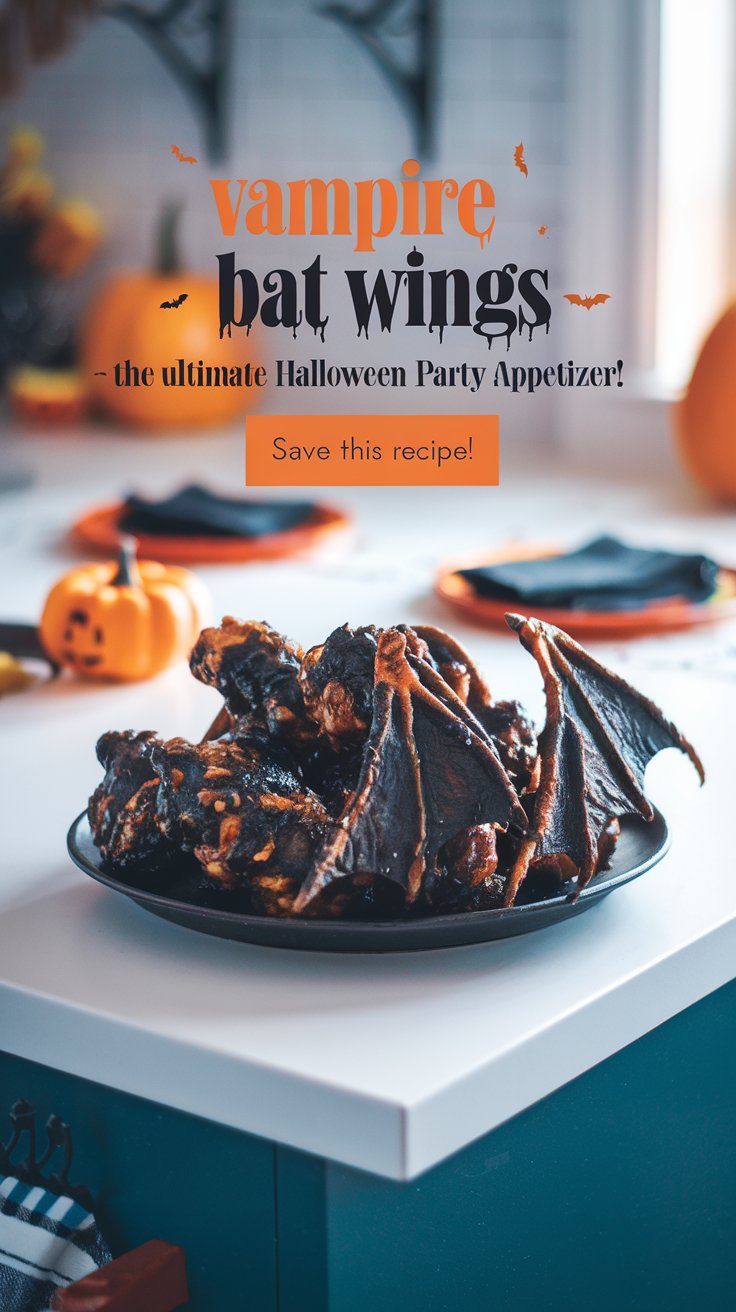 Vampire Bat Wings Appetizer Recipe - snapfoodie.com