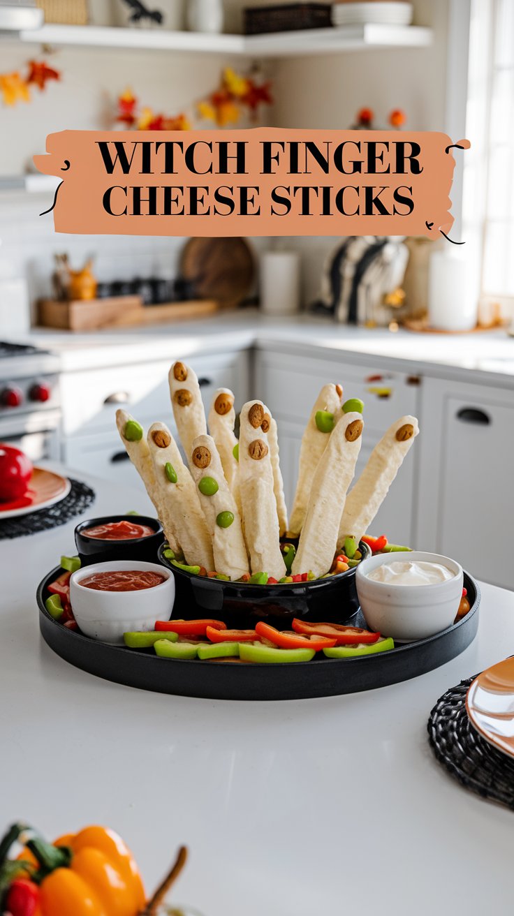 Witch Finger Cheese Sticks Appetizer Recipe - snapfoodie.com