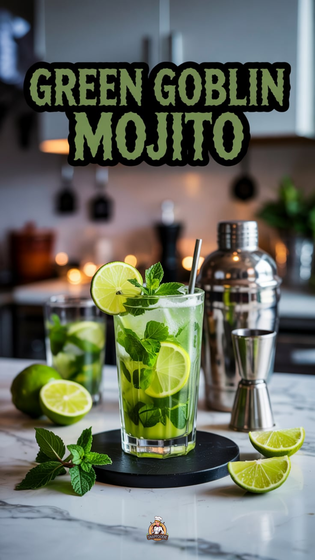 Green Goblin Mojito Cocktail Recipe - snapfoodie.com