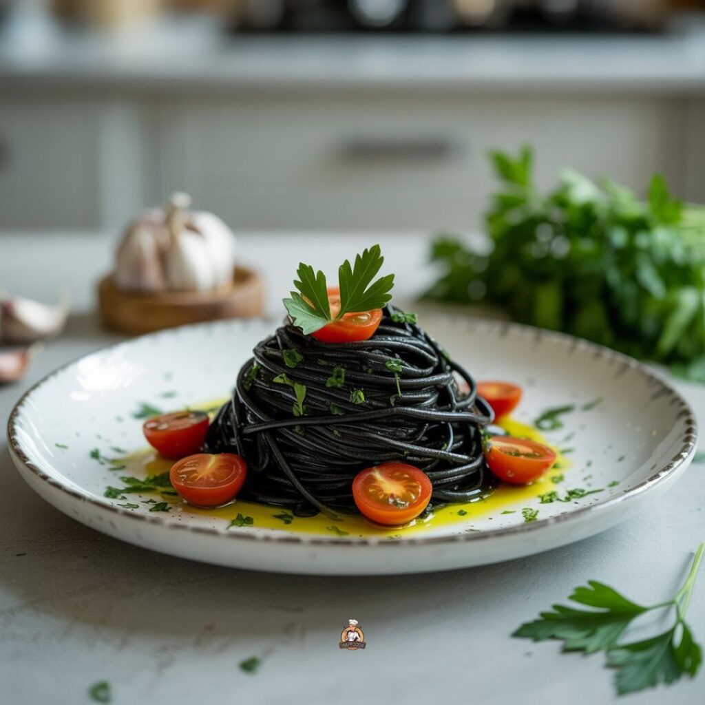Creepy Black Pasta with Squid Ink Dinner Recipe - snapfoodie.com