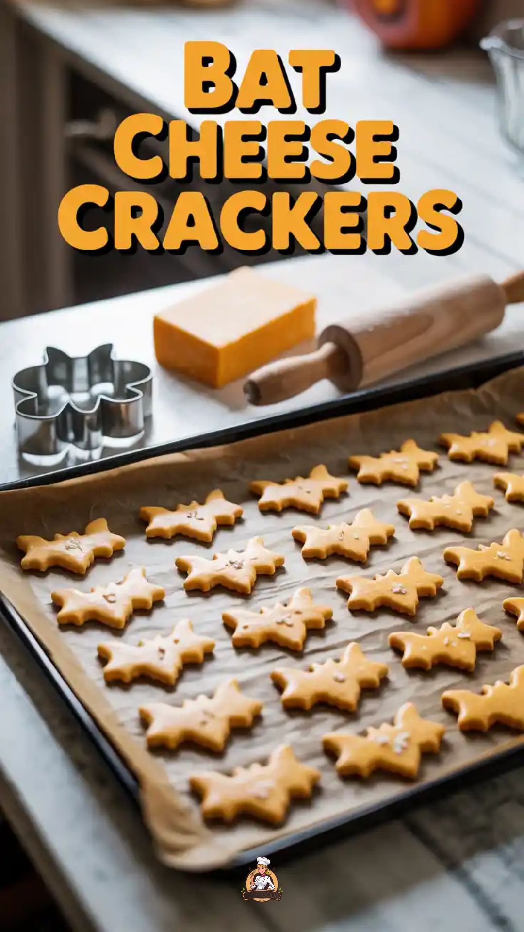 Bat Shaped Cheese Crackers Dinner Recipe - snapfoodie.com