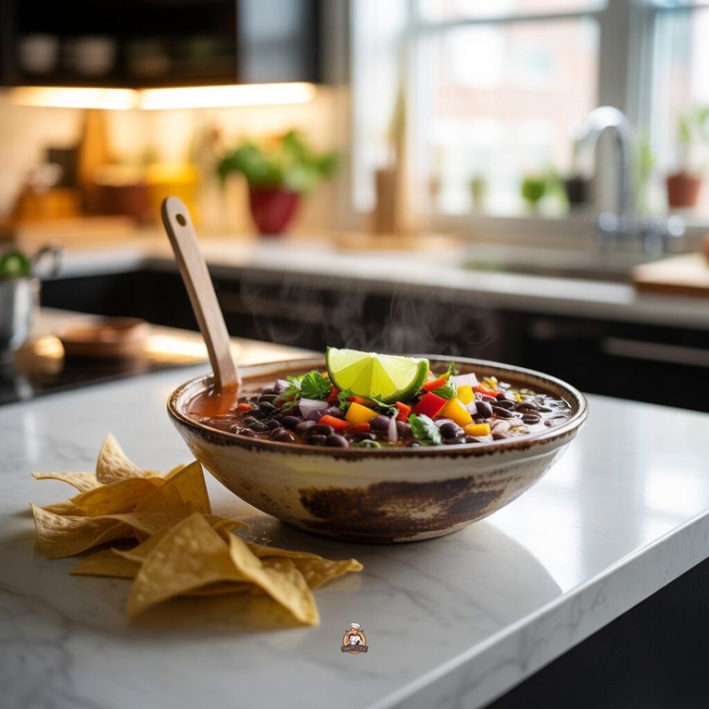Cauldron Black Bean Soup Dinner Recipe - snapfoodie.com