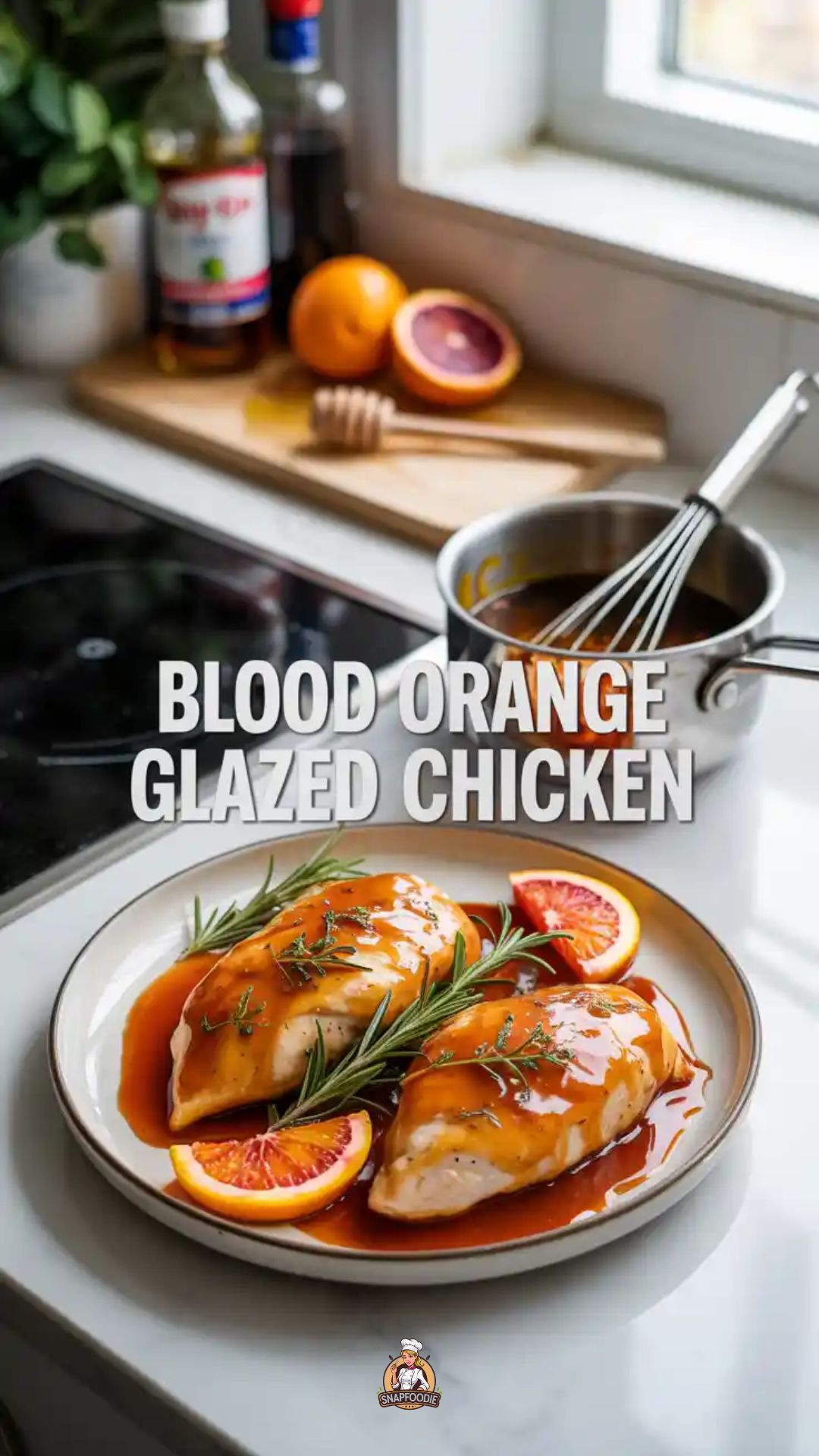 Blood Orange Glazed Chicken Dinner Recipe - snapfoodie.com