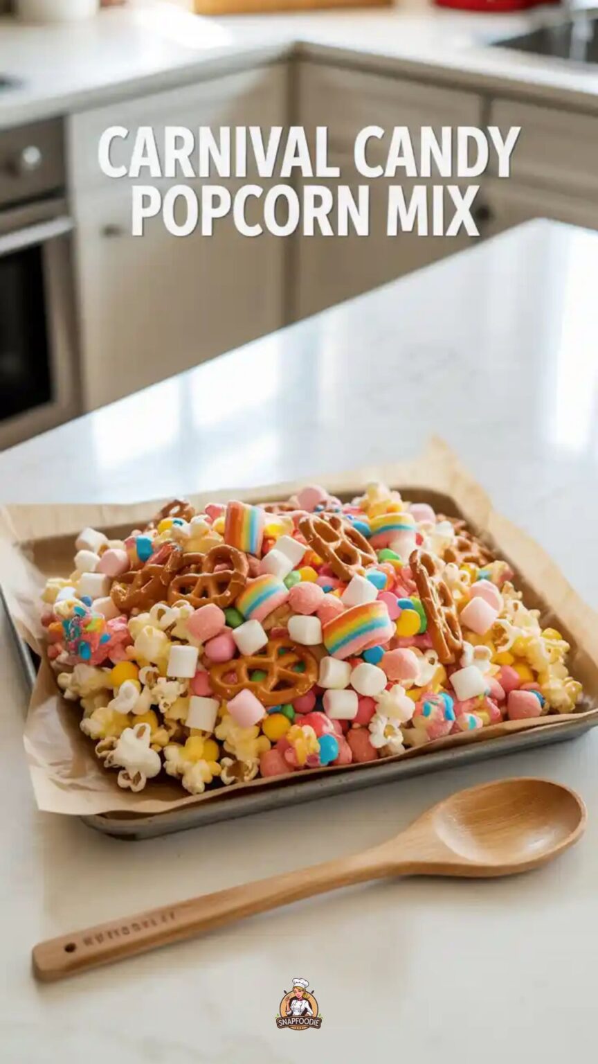 Carnival Candy Popcorn Mix Dinner Recipe - snapfoodie.com