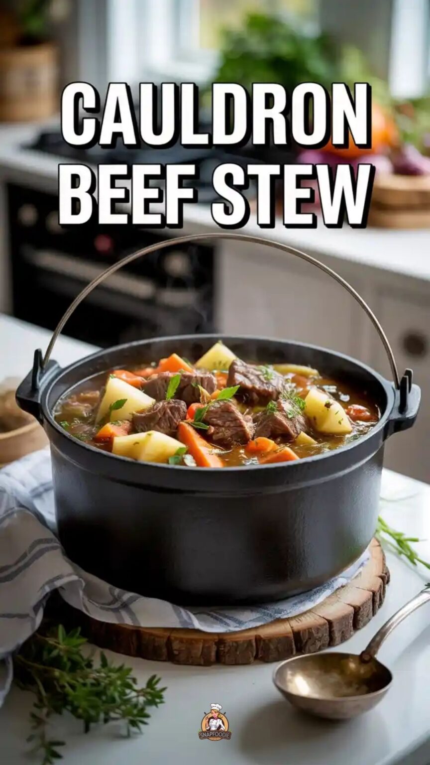 Cauldron Beef Stew Dinner Recipe - snapfoodie.com