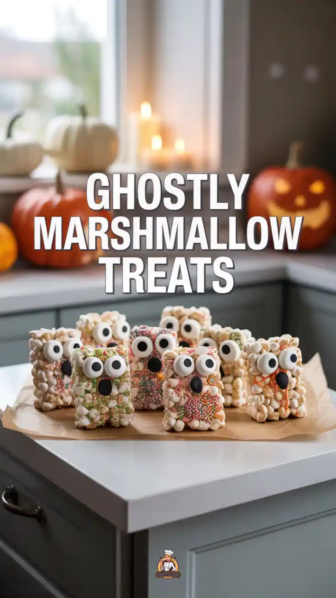 Ghostly Marshmallow Treats Dinner Recipe - snapfoodie.com