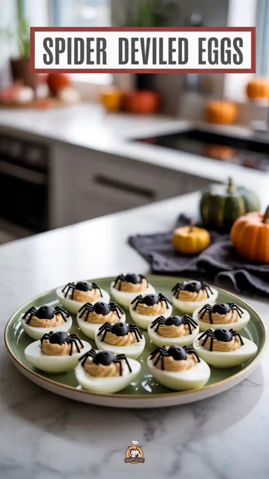 Spider Deviled Eggs Dinner Recipe - snapfoodie.com